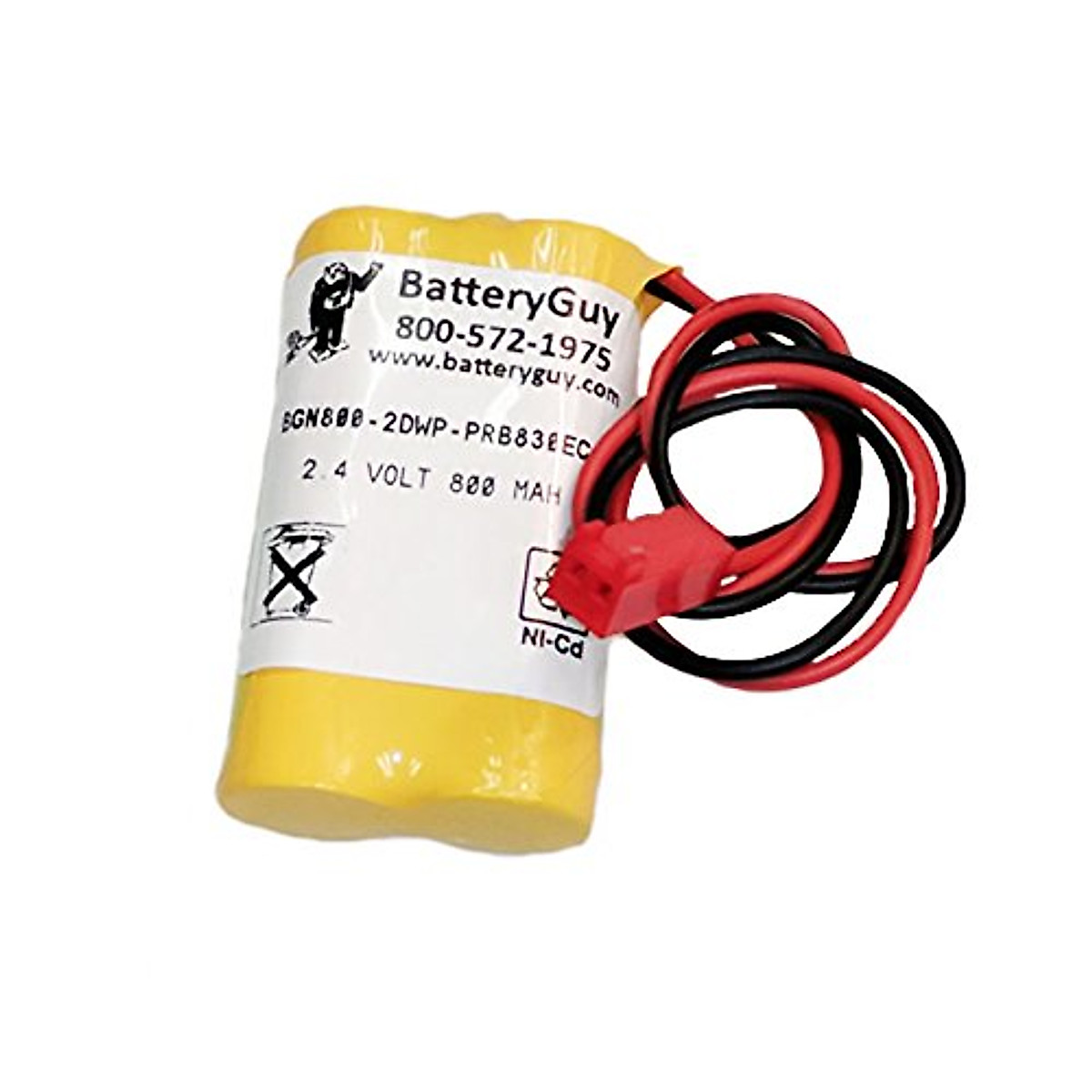 BatteryGuy 2KR600AAh49 Replacement 2.4V 900mAh Nickel Cadmium Battery Brand Equivalent (Rechargeable)