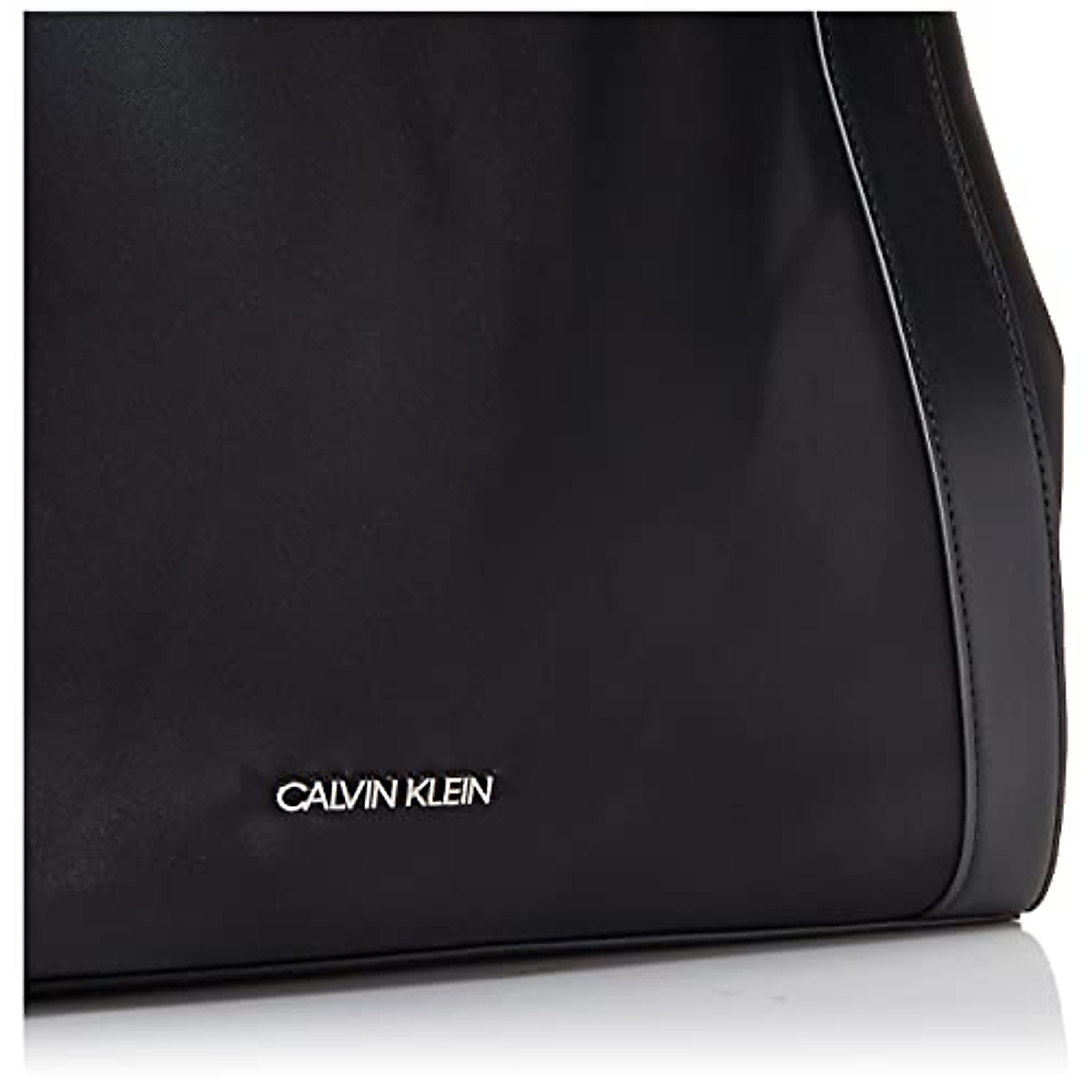 Calvin Klein Reyna Novelty Large Triple Compartment Shoulder Bag, Black/Silver