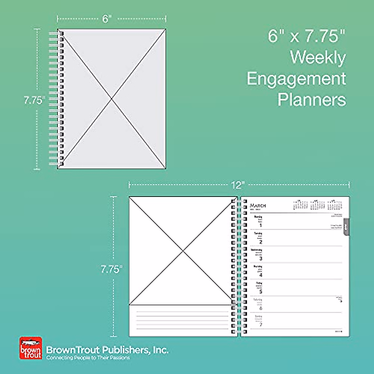 Pugs 2022 6 x 7.75 Inch Spiral-Bound Wire-O Weekly Engagement Planner Calendar | New Full-Color Image Every Week | Animals Dog Breeds Pets