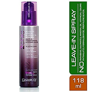 GIOVANNI 2chic Ultra-Sleek Leave-In Conditioning & Styling Elixir - Phyto-Keratin & Argan Oil, Anti-Frizz Formula, Coconut, Shea Butter, Pro-Vitamin B5, Color Safe, Paraben Free - 4 oz