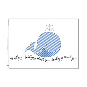 Canopy Street Adorable Animal Thank You Note Cards / 36 Baby Shower Thanks Greeting Cards / 3 1/2" x 4 7/8" Folded Appreciation Thank You Cards / 6 Cute Animals Gratitude Card Designs