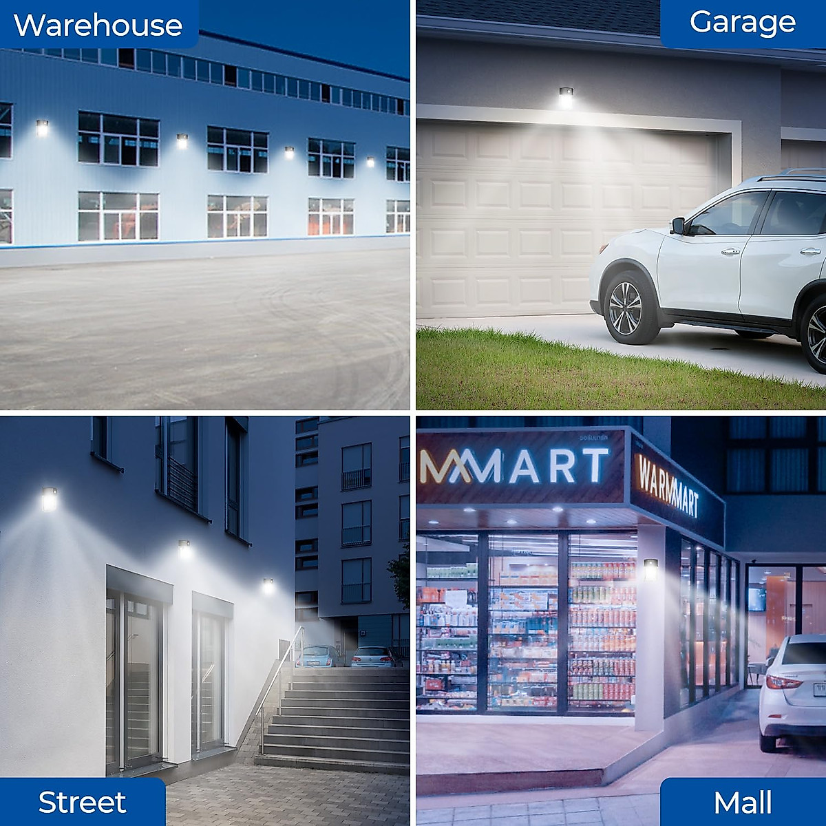 CINOTON 26W LED Wall Pack Light with Dusk to Dawn Sensor, 3000LM[100-277Vac/160W HID/HPS Equiv.] IP65 Waterproof Outdoor Security Flood Lighting for Garage Warehouse Garden 5000K-Daylight 4 Pack