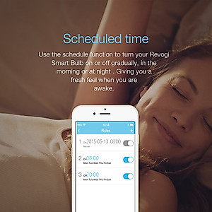 Revogi Smart Color LED Bulb LTB211 RGBW Dimmable Bluetooth 4.0 Low Energy Wireless Lightbulb, Android 4.3+ iOS 6+, E26, 8 Watt (60 Watt Replacement), Energy Class A+ Light, Schedule, Anti-Burglar Mode