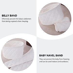 ARTIBETTER 6pcs Cotton Baby Belly Band Infant Umbilical Cord Soft Newborn Navel Belt (White)