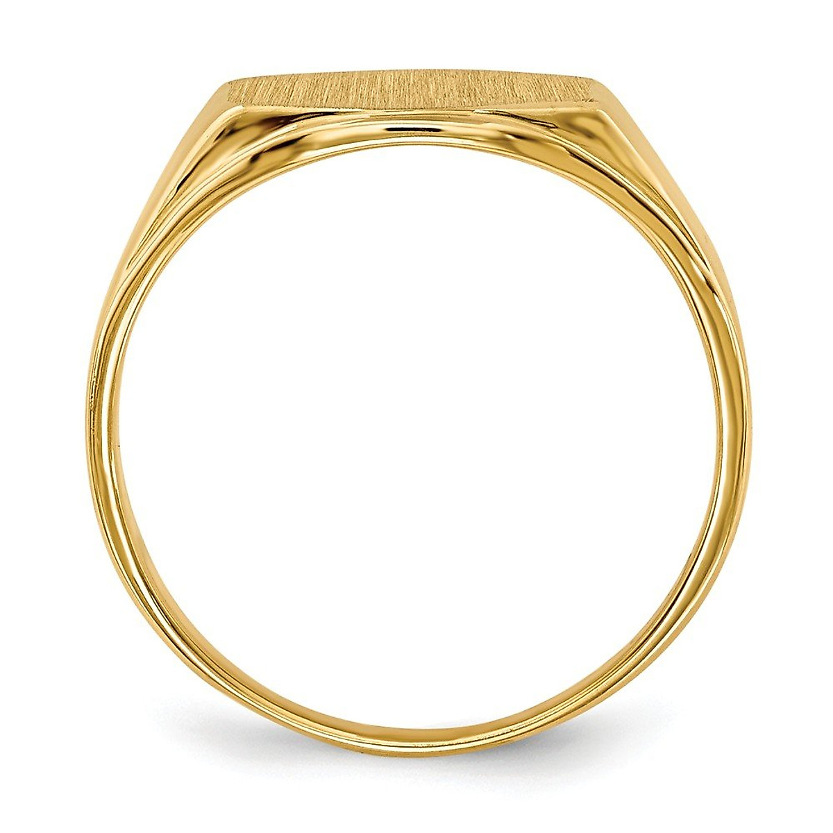 Solid 14k Yellow Gold 8.5x11.5mm Open Back Engravable Monogram Signet Ring Band Size 5