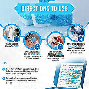 Washing Machine And Dishwasher Cleaning Tablets Bundle - Includes 12 Month Supply Dishwasher Cleaner Deodorizer & Washing Machine Descaler Deep Cleaning Tablets - 48 Tablet Combo