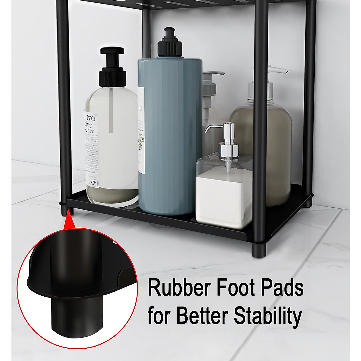 VOTZAAQ Corner Shower Caddy 3 Tier Standing Shower Caddy Corner, Black Shower Rack Bathroom Storage Organizer with Handle, Rustproof Stainless Steel Corner Shelf, Shower Shelf for Inside Shower