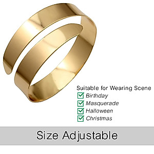 ALoveSoul Adjustable Gold Upper Arm Jewelry Cuff Bracelet Armlet Armband Bangle