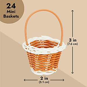 Juvale 24 Pack Mini Woven Baskets with Handles - Bulk Miniature Baskets for School Projects, Mini Wicker Baskets for Party Favors, Tiny Baskets for Crafts, Picnic - 2x3 inch