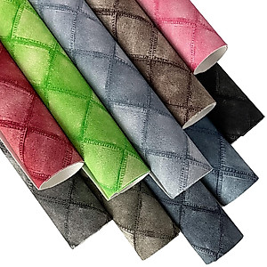 ONEART | 10 Pcs Denim Leather Fabric Sheets, 8"×12" Retro Western Cowboy Faux Leather Fabric, Perfect for Earrings Bows Crafts Making