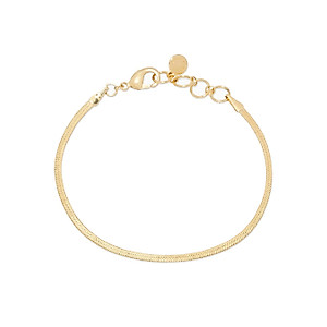 gorjana Women's Venice Mini Bracelet, 18k Gold Plated, Herringbone Adjustable Chain