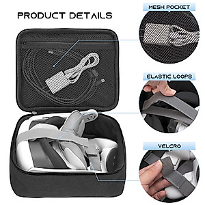 Soft Carrying Case Compatible with Oculus Meta Quest 3S/Quest 3/Quest 2 Official Original, Storage Case for Meta Quest 3/3S Headset Fits for Travel, Home, Outdoor(Not Compatible with Elite Strap)