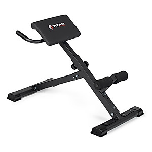 Titan Fitness Hyper Back Extension Bench - Roman Chair, Rated 250 LB, Specialty Upper Body Workout Garage Gym Bench
