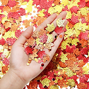 3.5 oz/ 100 g Thanksgiving Fall Confetti Maple Leaf Confetti Foil Metallic Sequins Fall Confetti for Autumn Holiday Thanksgiving Party Supplies