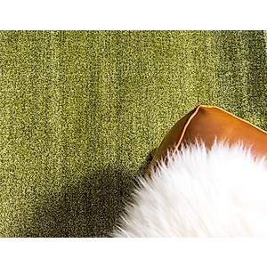 Unique Loom Del Mar Collection Area Rug - Sarah (7' 1" x 10' Rectangle, Light Green/ Ivory)