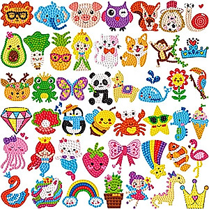 MDCGFOD 46Pcs 5D Diamond Painting Kits for Kids Diamond Painting Kits by Numbers Cute Animals Creative Diamond Art for Kids Crafts for Girls Ages 8-12 Easy for Kids Adult Beginners to DIY (Animals)