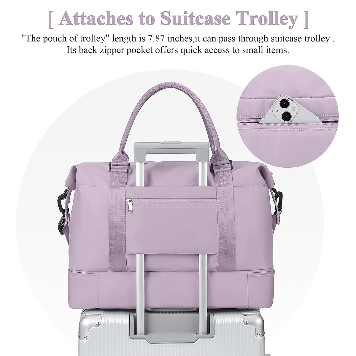 Travel Duffel Bag with Shoes Compartment, Weekender Overnight Bag for Women,Carry on Personal Item