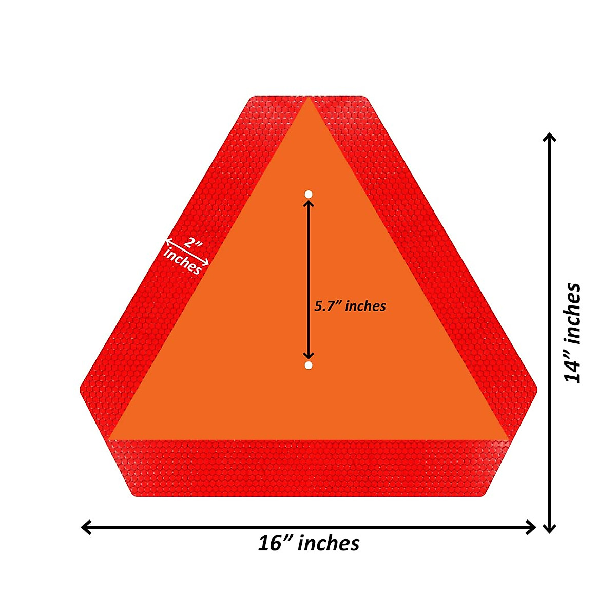 Ignixia Slow Moving Vehicle Sign, Rust free Aluminium Slow Moving Vehicle Triangle signs, 14”x 16” Inches Orange base with Reflective border, SMV Sign for Golf Cart, UTV, safety signs