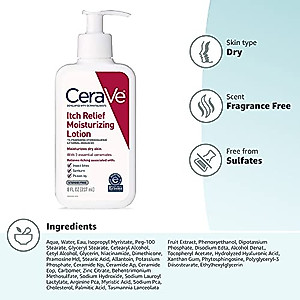 CeraVe Moisturizing Lotion for Itch Relief | Anti Itch Lotion with Pramoxine Hydrochloride | Relieves Itch with Minor Skin Irritations, Sunburn Relief, Bug Bites | 8 Ounce