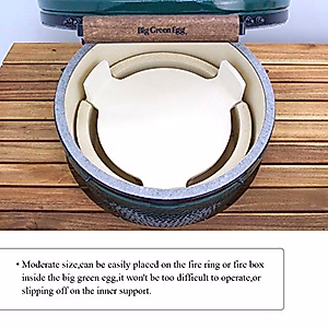 QQMaster 18" Plate Setter Big Green Egg Accessories Heat Deflector Smoking Plate Pizza Stone With 3 Legs For Large Big Green Egg,18" Kamado Grill,18" grilling surface Grill Grate Extender-Extra Thick