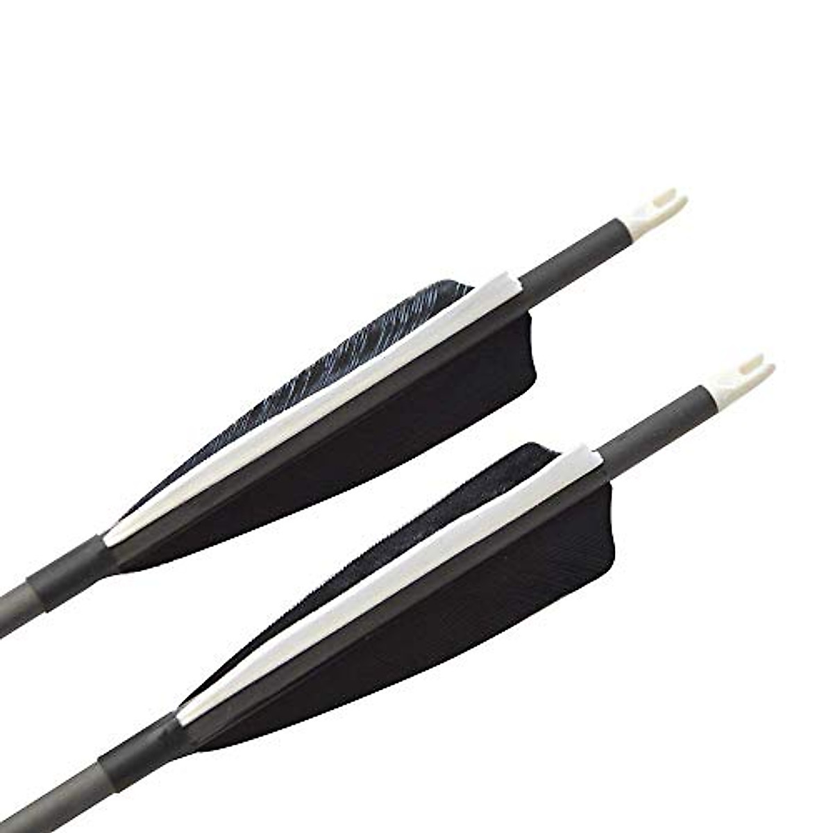 AMEYXGS 6/12pcs Carbon Arrows 34inch Practice Arrow with True Feathers and Detachable Arrow Tips 500 Spine Shooting Practice Arrows for Compound Bow Recurve Bow (12pcs)