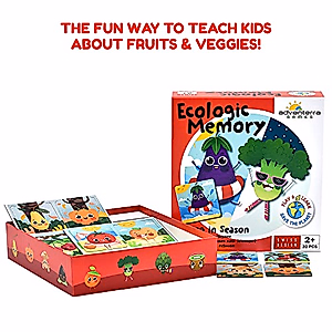 Adventerra Games - Eating in Season - Learning Games for Kids Ages 3-5 - Toddler Learning Toys Ages 3-5 - Educational Toys - Learning Toys - Memory Game for Toddlers - Birthday Gifts for Kid