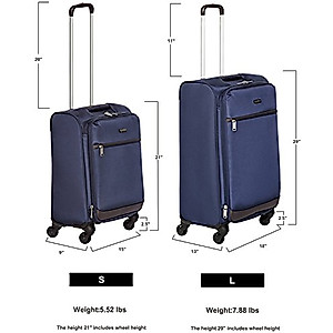 Amazon Basics suitcases 21-inch Softside Spinner, Navy Blue