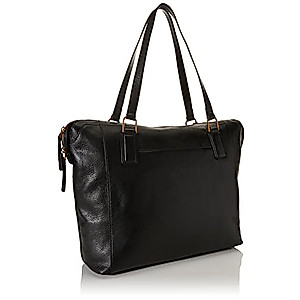 Fossil Women's Jacqueline Eco-Leather Tote Bag Purse Handbag, Black (Model: ZB1502001)