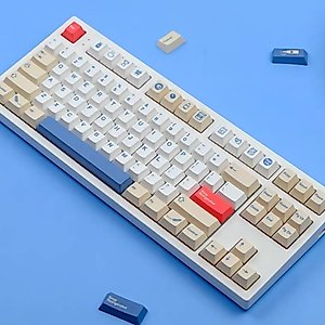 ZMX Soy Milk Custom Keycaps,136 Keys PBT Dye-Heat Sublimation Cherry Profile Personalized Keycaps Set for MX Switch Compatible with Mac Windows PC Mechanical Gaming Keyboard