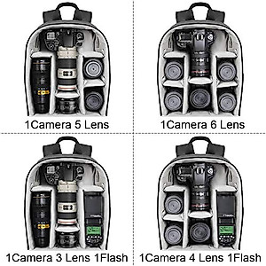 CADeN Camera Backpack Bag Professional for DSLR/SLR Mirrorless Camera Waterproof, Camera Case Compatible for Sony Canon Nikon Camera and Lens Tripod Accessories