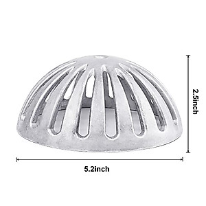 Floor Sink Strainer, Aluminum Dome Strainer, Floor Drain Strainer, Strainer for Dining Room, Home, Outdoor Garden, Kitchen Or Bathroom 5-1/2" W X 2-1/4"H-01