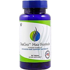 DasGro Hair Growth Vitamins, Biotin & DHT Blocker, Stops Hair Loss, Thinning, Balding, Promotes Hair Regrowth in Men & Women, 30 Day Supply