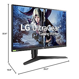 LG 27GL83A-B 27 Inch Ultragear QHD IPS 1ms NVIDIA G-SYNC Compatible Gaming Monitor, Black (Renewed)