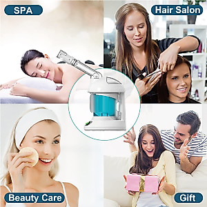 KINLITO Facial Steamer - Ozone Steamer with 360° Rotatable Arm - 40 Min Steam Time - Humidifier - Unclogs Pores - Blackheads - Portable Facial Steamer for Personal Care Use at Home or Salon,White