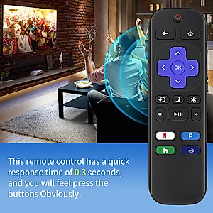 (Pack of 2) Replacement Remote Control Only for Roku TV, Compatible for TCL Roku/Hisense Roku/Onn Roku/Insignia Roku/Element Roku/Westinghouse Roku/Philips Roku Smart TV【Not for Roku Stick and Box】