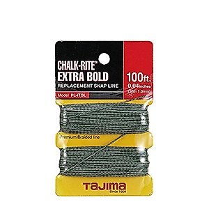 TAJIMA Replacement Snap-Line - 1.0 mm x 100 ft Chalk-Rite Braided String for Extra-Bold & Visible Markings - PL-ITOL