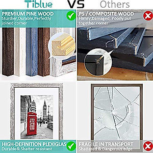 9x12 White Picture Frames Solid Wood Rustic White Display Pictures 6x8 or 5x7 with Mat or 9x12 without Mat - Farmhouse Distressed Photo Frame for Art with 2 Mats Wall Mounting,Table Top - Set of 1