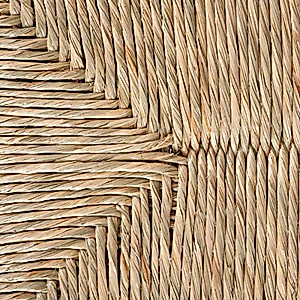 Collective Design Indoor/Outdoor Seagrass, Black Finish Frame Bench