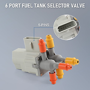 JDMSPEED New 6 Port Fuel Tank Selector Valve Replacement For Ford F250 F350 Super Duty E150 E250 E350 F450 F550 Ranger 6.0L/6.4L/6.7L/7.3L Diesel 6C3Z9189A, 6C3Z-9189-A, F5TB-9F271-AA, 6005966