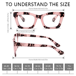 FSRTEP Oprah Style Readers for Women - 3 Pack Stylis Style Reading Glasses with Blue Light Blocking and Spring Hinge +1.75