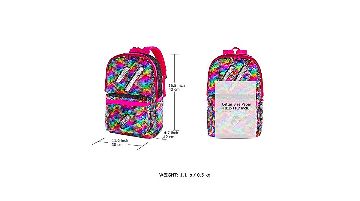 Cute Flip Sequin Backpack for Kids - Rainbow Style