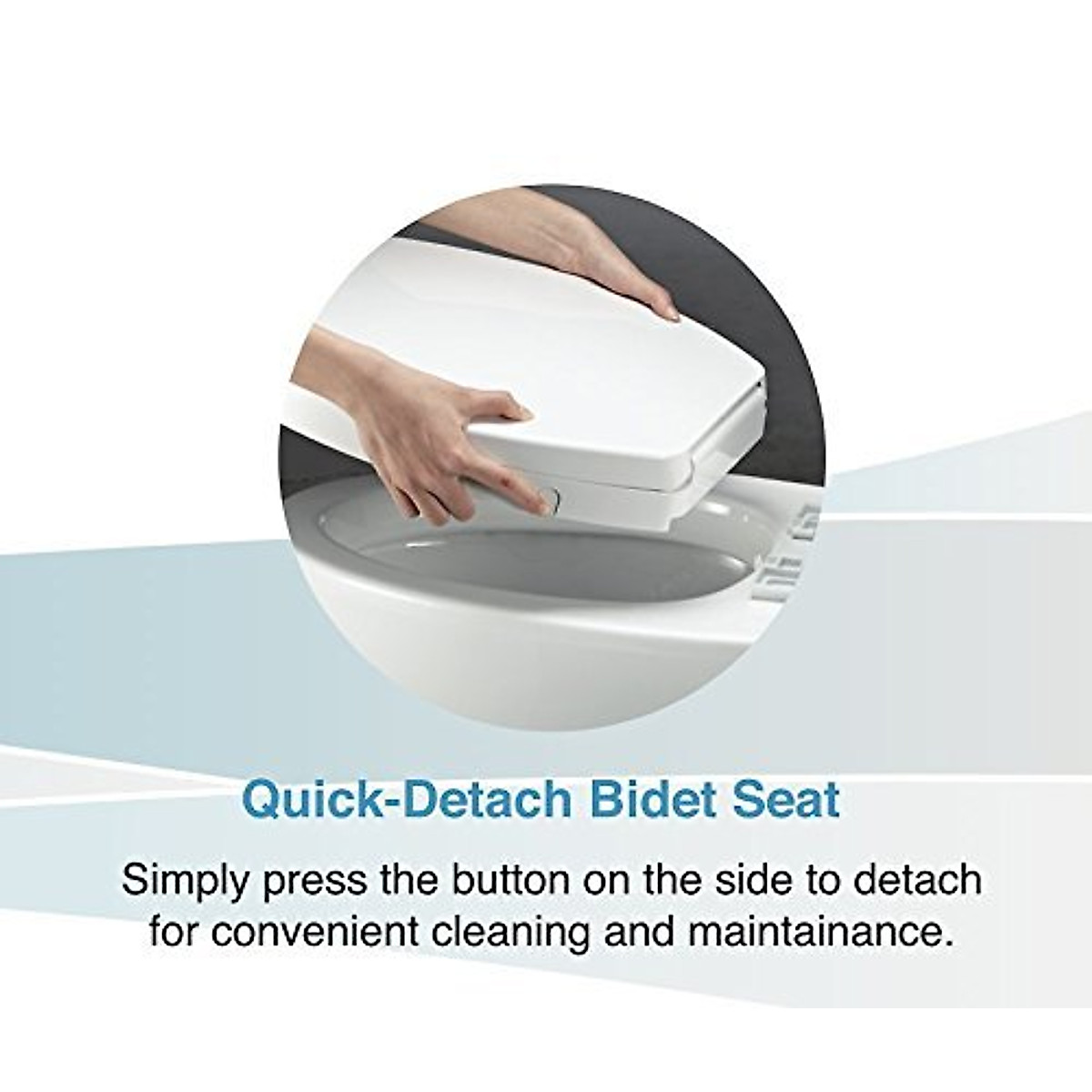 AXENT FB108 Round Front Toilet Seat with Bidet Function - No Electrical Outlet Required