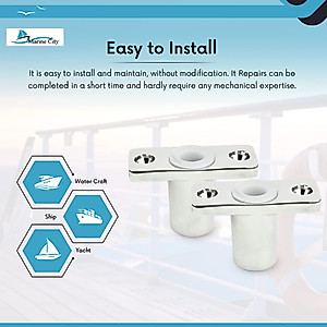 MARINE CITY 316 Grade Polished Stainless Steel 1/2 Inches Shank Top Mount Rowlock/Oarlock Socket for Boats – Yachts – Ships (Pack of 2)