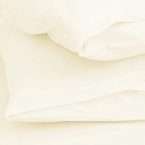 4-Piece BedSheets Set-800 Thread Count-100% Cotton Bedding Set for Full XL Size Bed-Long Staple Cotton Soft Sateen Weave, Fits Upto 16'' Deep Pockets Fitted Sheet-Cream