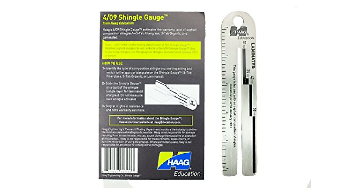 Haag 4/09 Shingle Gauge - Accurate Shingle Measurement Tool