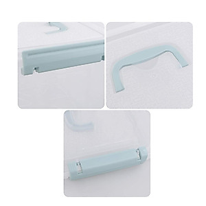 Pekky Plastic Storage Bin with Handle, Clear Latching Tote, 6 Quart, 6 Packs