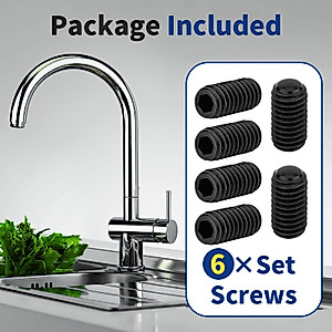 155023 Screw kit Compatible with Moen, 6 Pieces Set Screws Replacement Kits for Moen Kitchen Faucet, Black