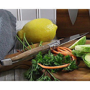 French Home Laguiole Connoisseur Olivewood 5 Piece Kitchen Knife Set plus Magnetic Display.