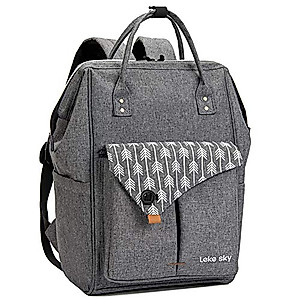 Lekesky Laptop Backpack Women 15.6 Inch Travel Backpack for Work Stylish and Water Repellent, Grey