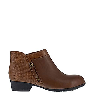 Rockport Work Women's Carly Work Safety Toe Bootie, Brown, 7